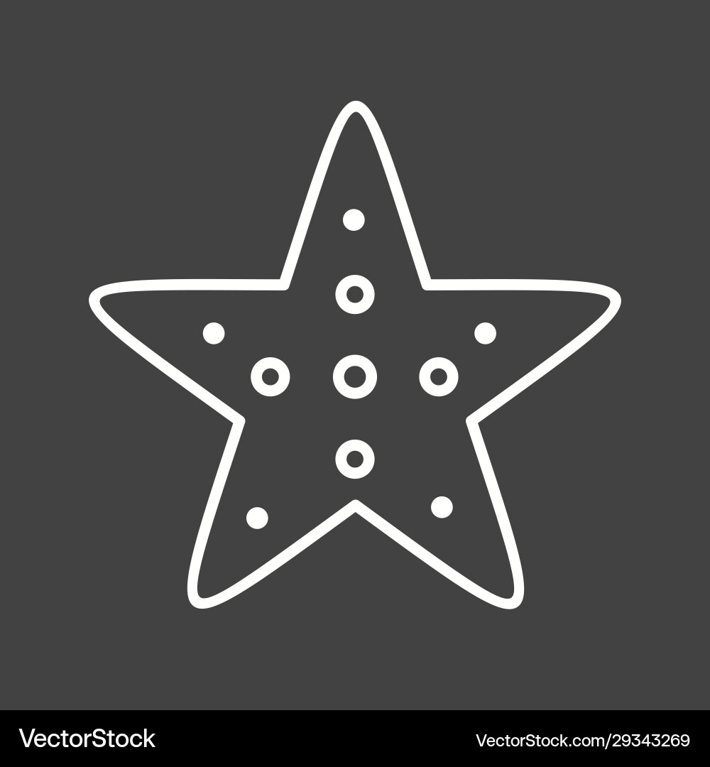 Unique starfish line icon Royalty Free Vector Image