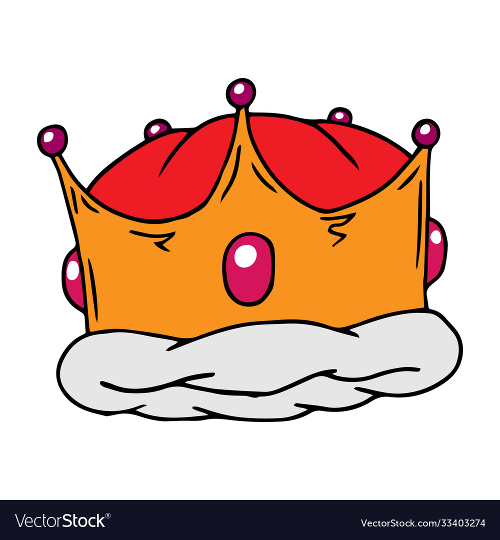 Crown king princess cartoon monarch Royalty Free Vector