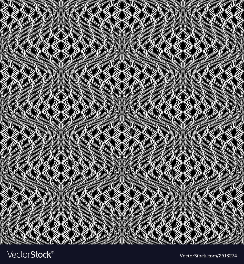 Design seamless monochrome wave pattern Royalty Free Vector