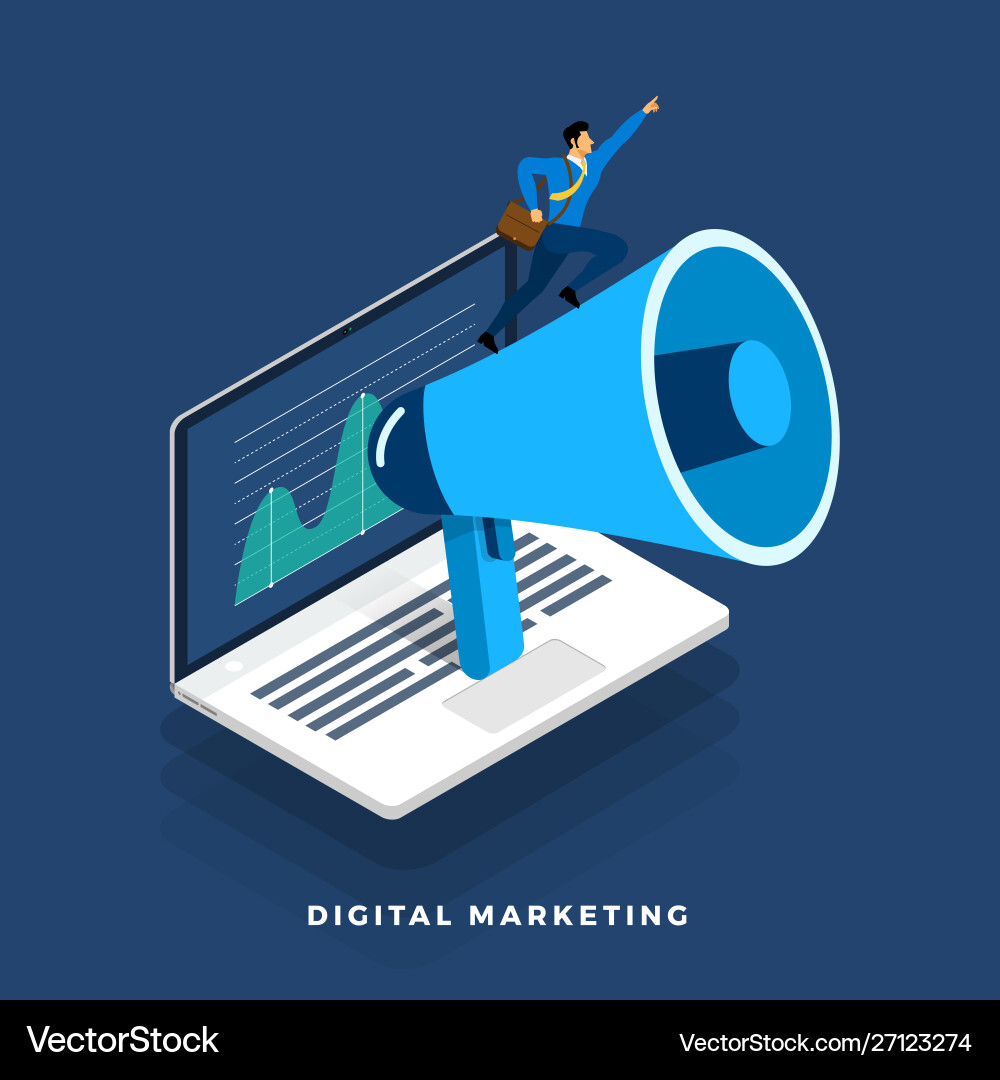 Flat design concept digital marketing advertising Vector Image