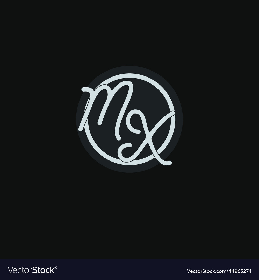 Initials mx logo monogram with simple circle line Vector Image