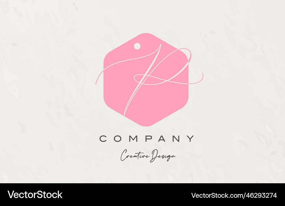 Pink polygon p alphabet letter logo icon design Vector Image