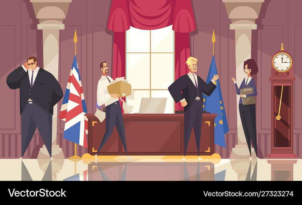 President workplace flat composition Royalty Free Vector
