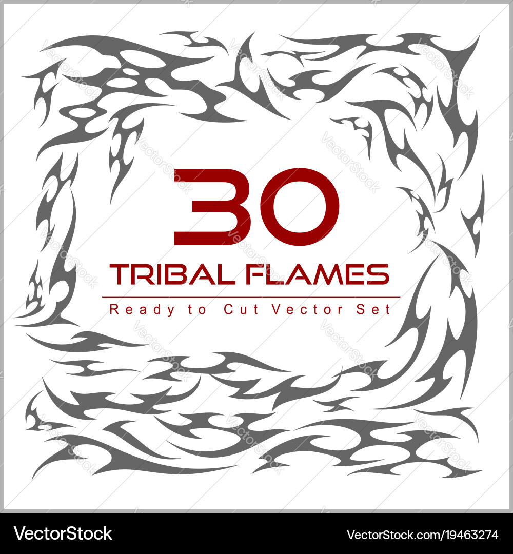Set of flame elements Royalty Free Vector Image