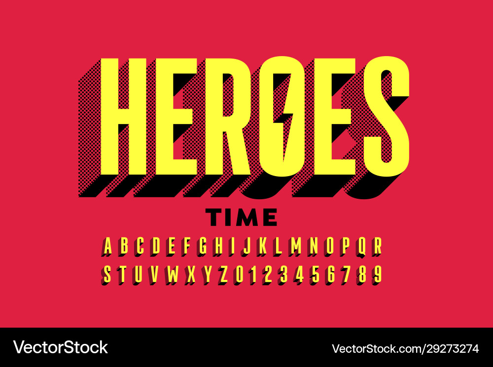 Super hero style comics font Royalty Free Vector Image