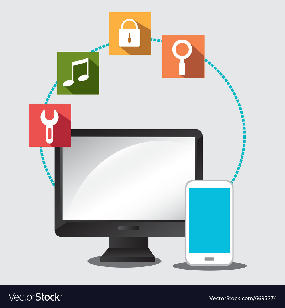 Technology mobile applications Royalty Free Vector Image