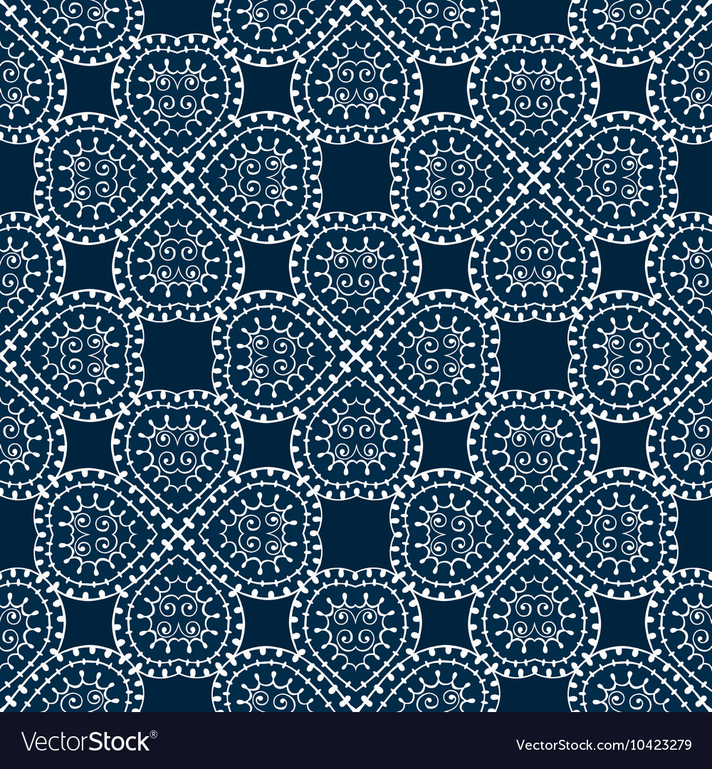 Blue seamless floral pattern Royalty Free Vector Image