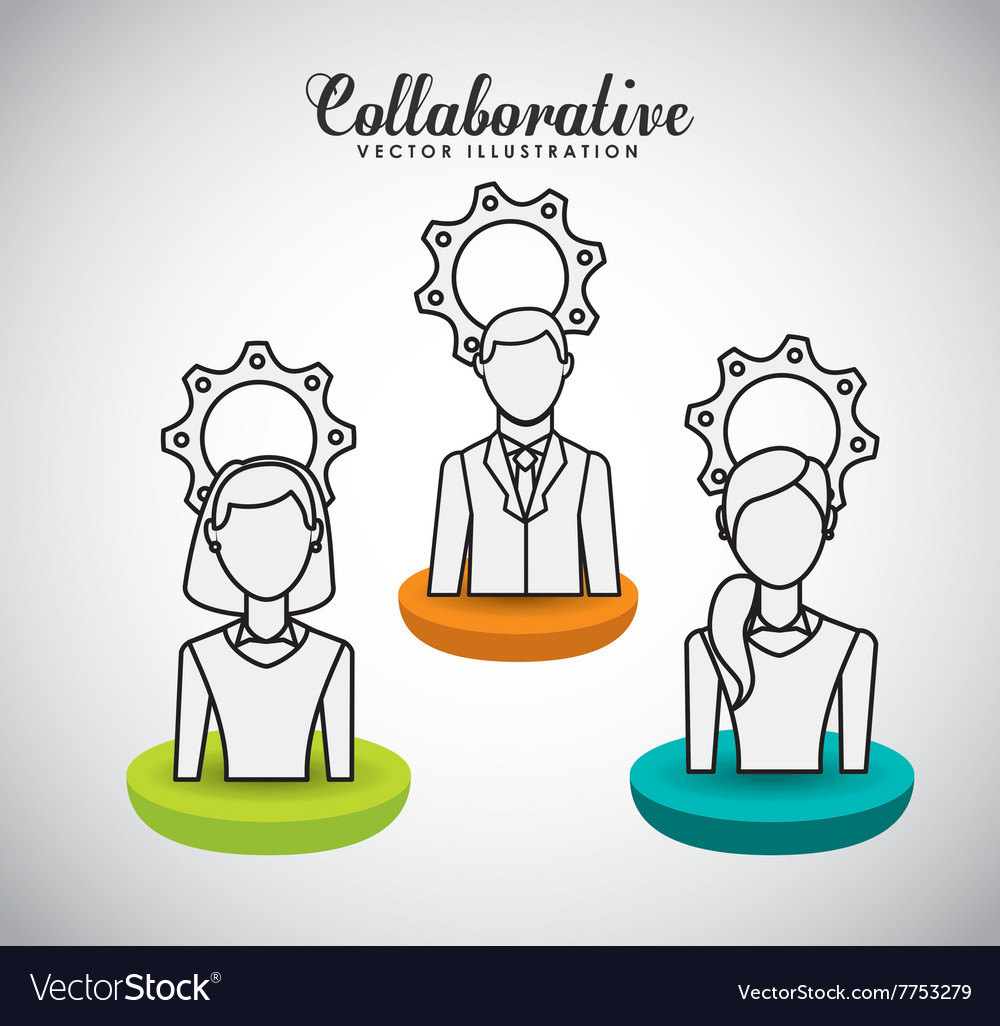 Collaborative concept design Royalty Free Vector Image