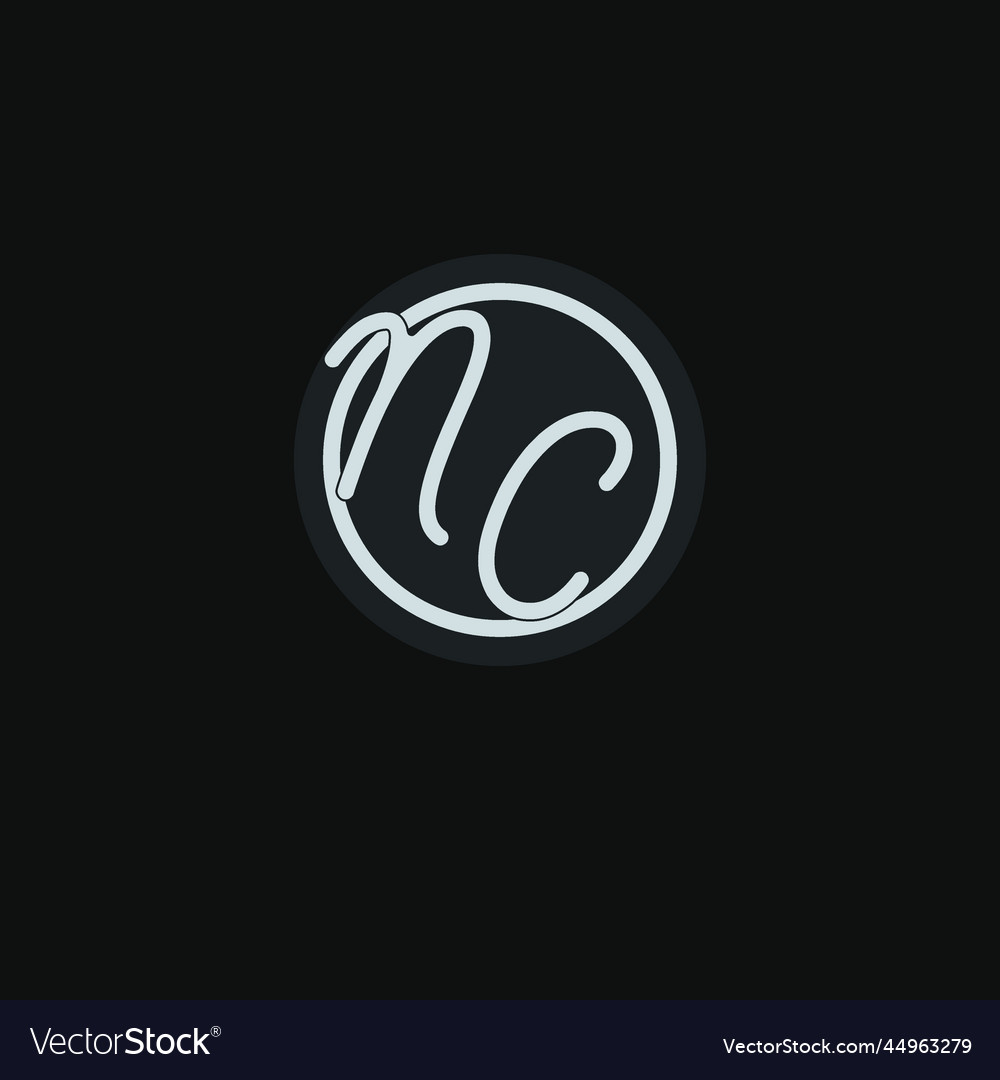 Initials Nc Logo Monogram With Simple Circle Line Vector Image