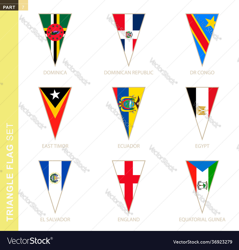 Triangle flag set stylized country flags Vector Image