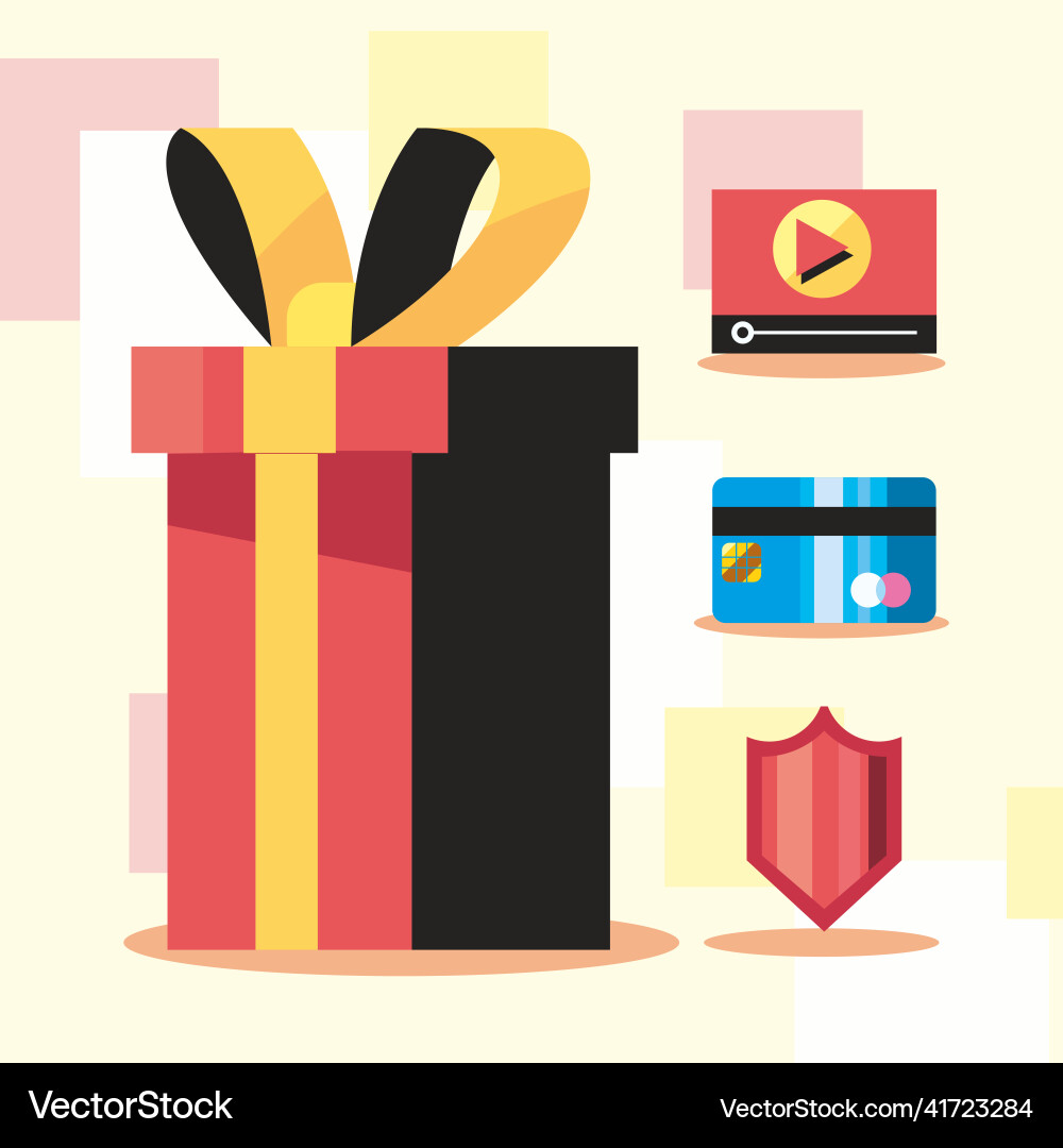 Four online store items Royalty Free Vector Image