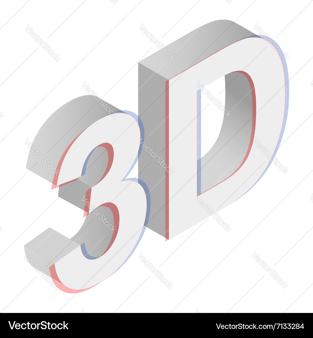 Lettering isometric 3d icon Royalty Free Vector Image