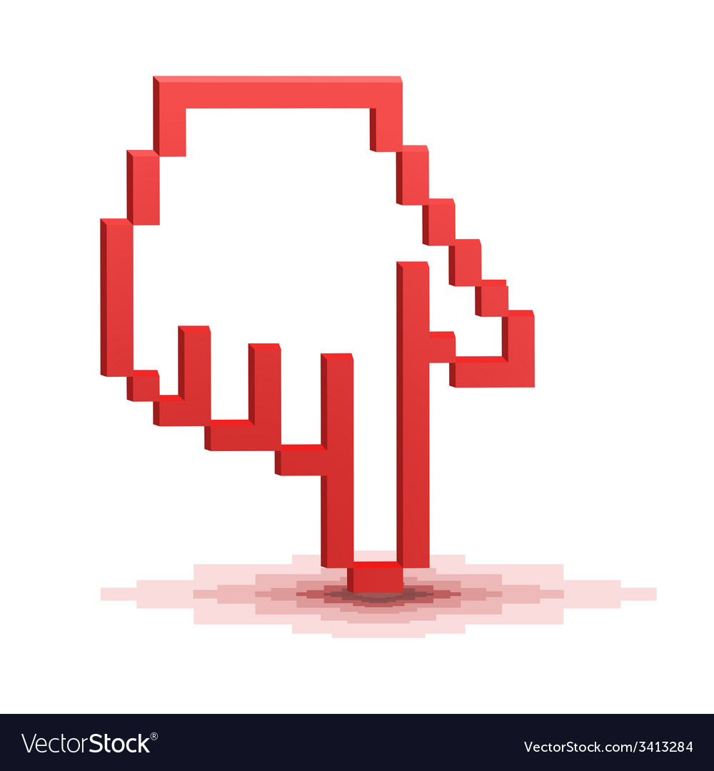 Pixel cursor hand pointer Royalty Free Vector Image