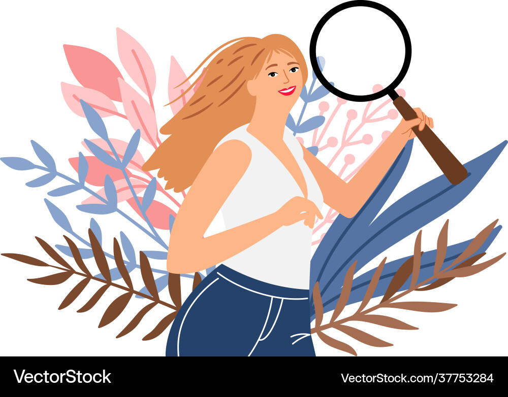 Searching woman concept Royalty Free Vector Image