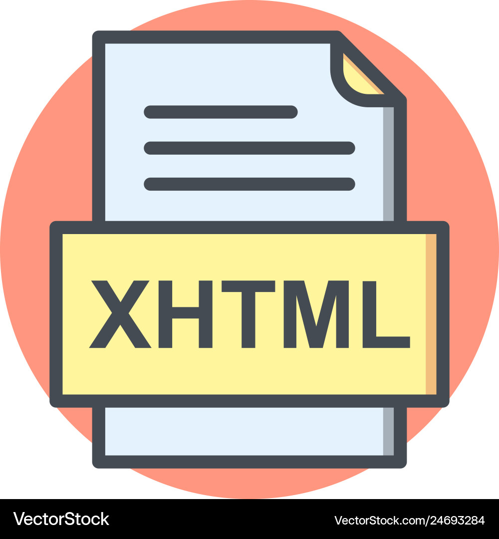 Xhtml file document icon Royalty Free Vector Image
