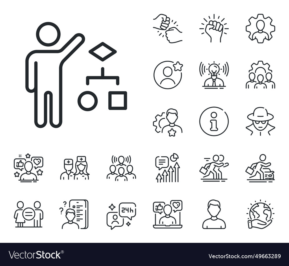 Algorithm Line Icon Business Management Sign Vector Image 