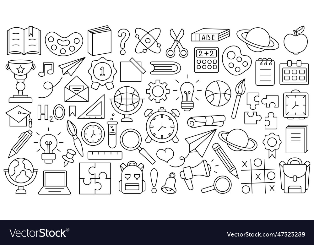 Back to school set of editable stroke icons Vector Image