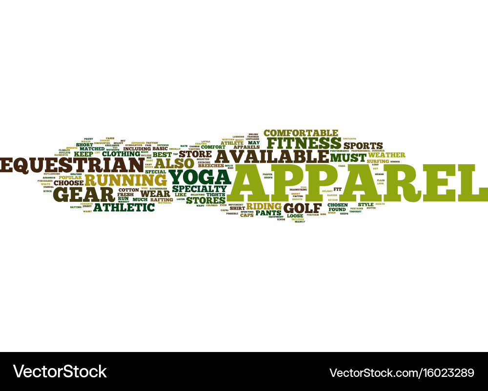Equipment apparel text background word cloud Vector Image