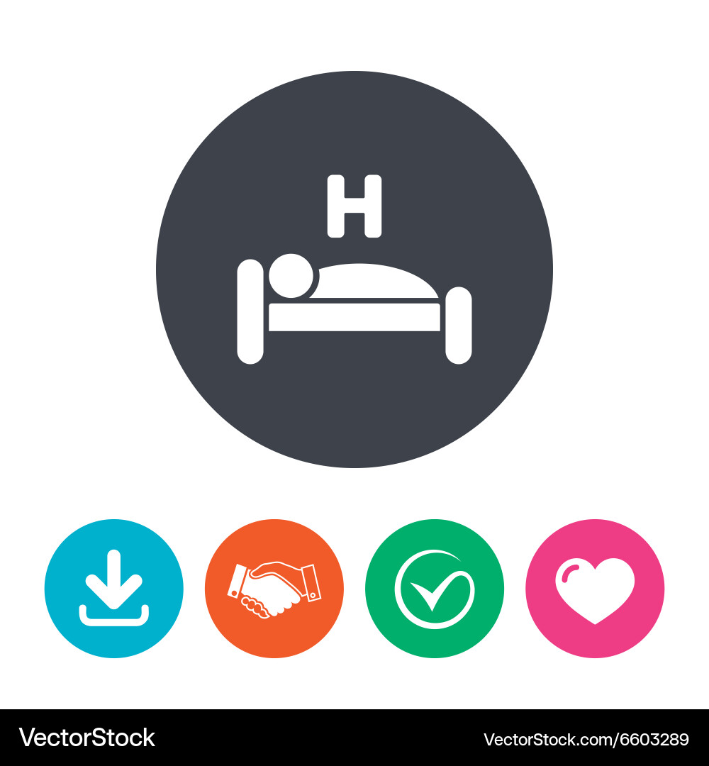 Hotel sign icon rest place sleeper symbol Vector Image