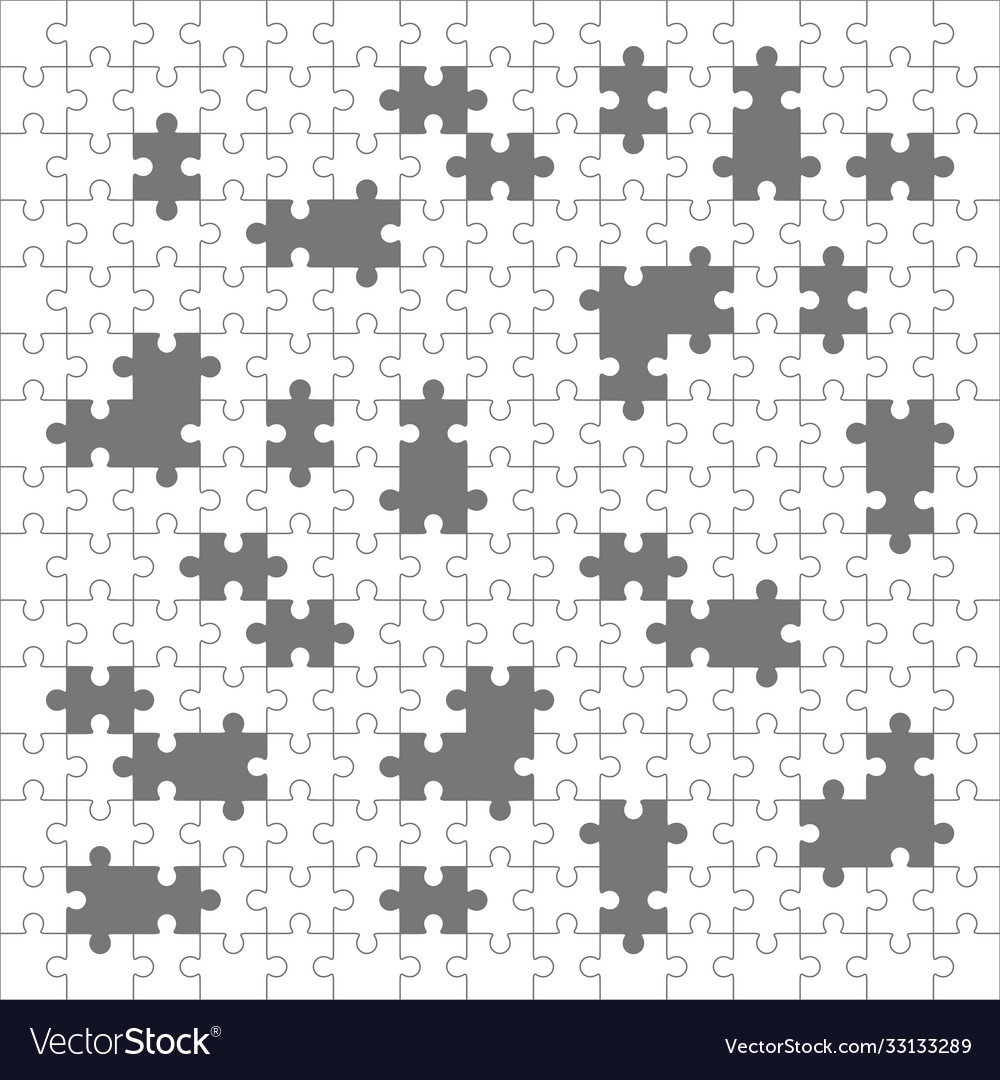 Jigsaw puzzle blank template from 225 pieces Vector Image
