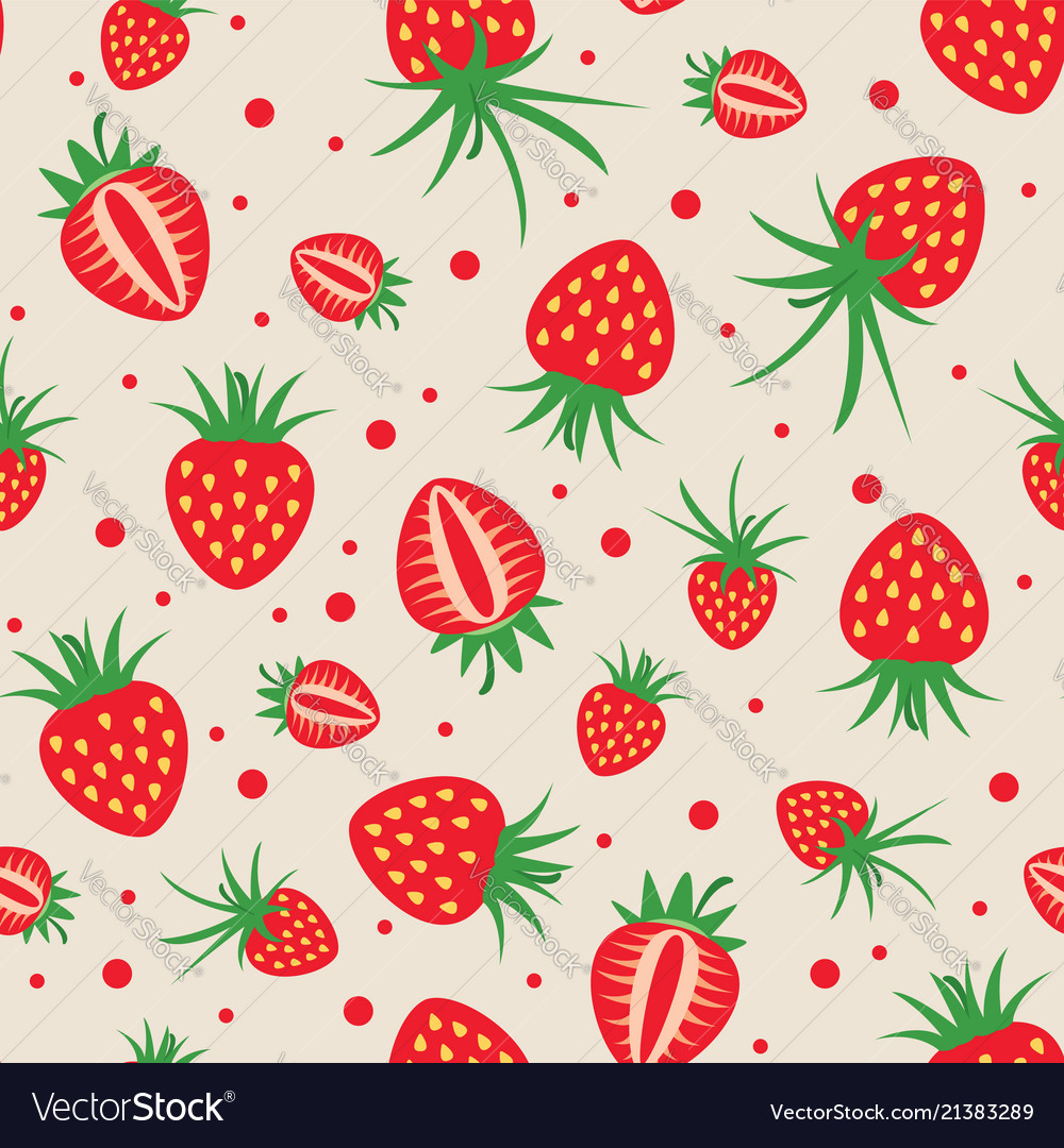 Seamless strawberry pattern Royalty Free Vector Image