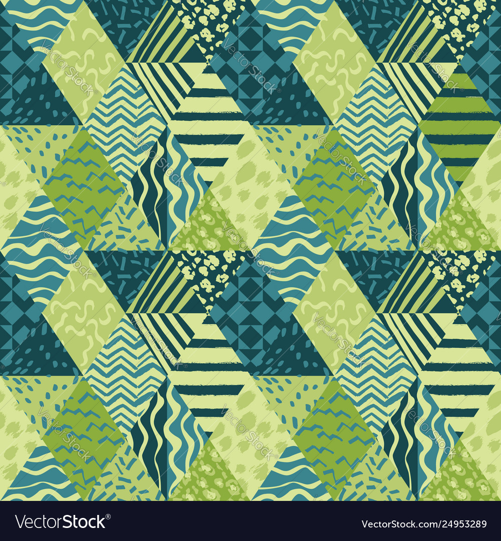 Trendy patchwork abstract seamless pattern Vector Image