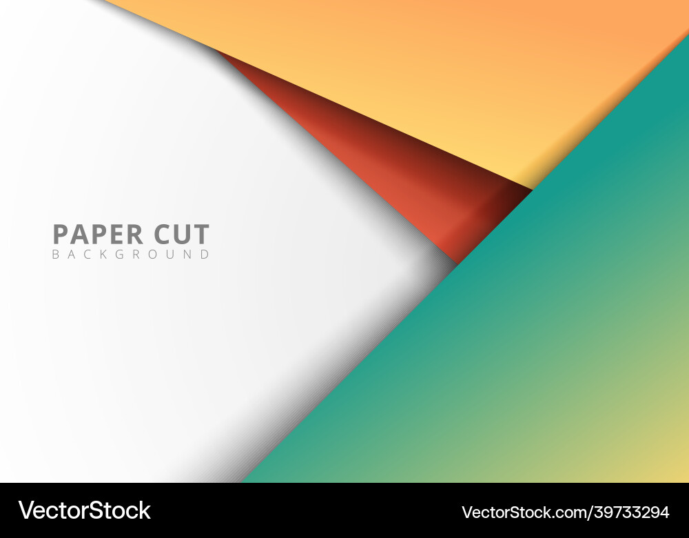3d abstract colorful geometric paper cut style Vector Image