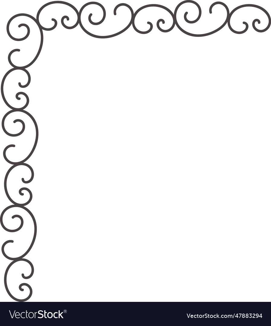 Corner border calligraphy line Royalty Free Vector Image