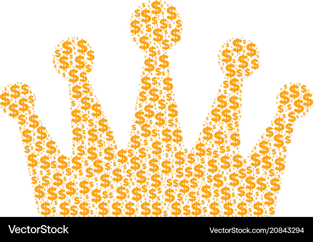 Crown composition of dollar and dots Royalty Free Vector