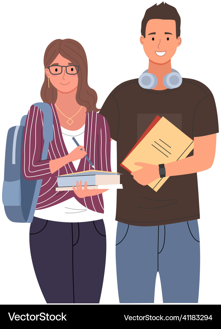 Diverse college university students schoolgirl Vector Image
