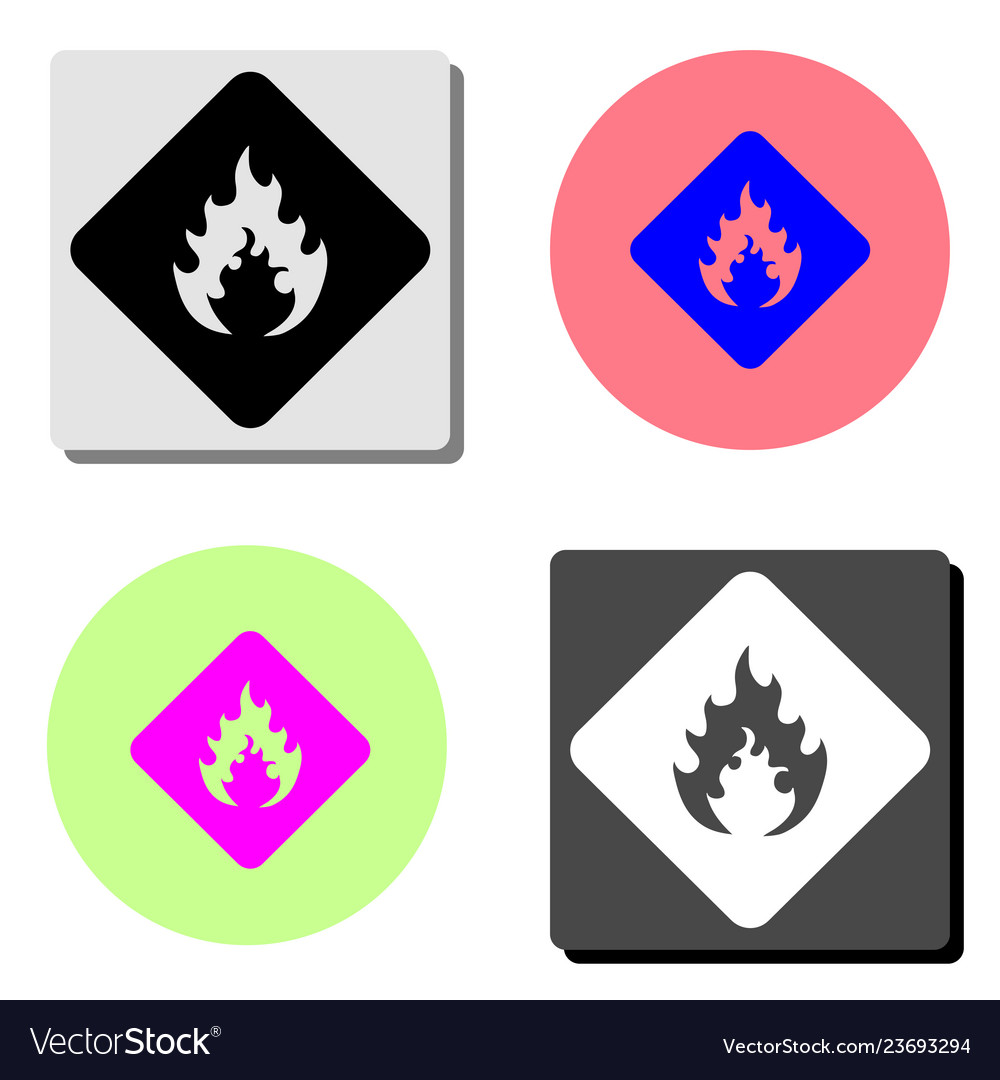 Flammable material flat icon Royalty Free Vector Image
