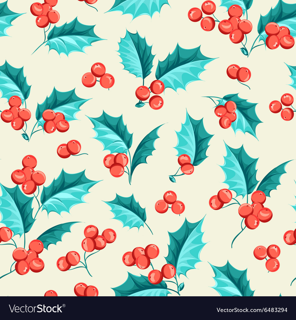 Mistletoe seamless pattern Royalty Free Vector Image