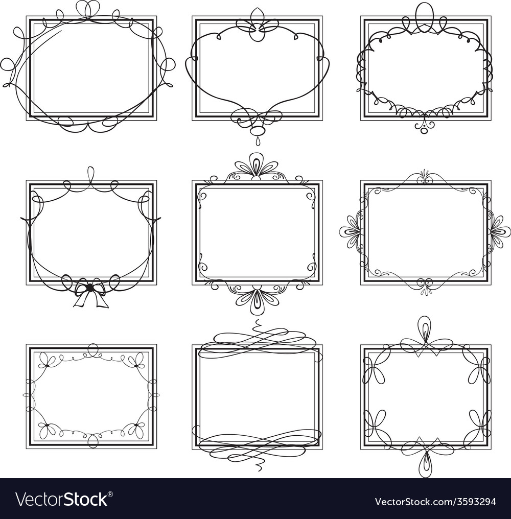 Set decorative frames Royalty Free Vector Image