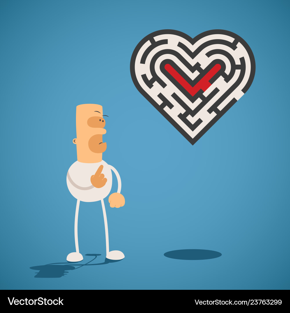 Heart shape maze concept Royalty Free Vector Image