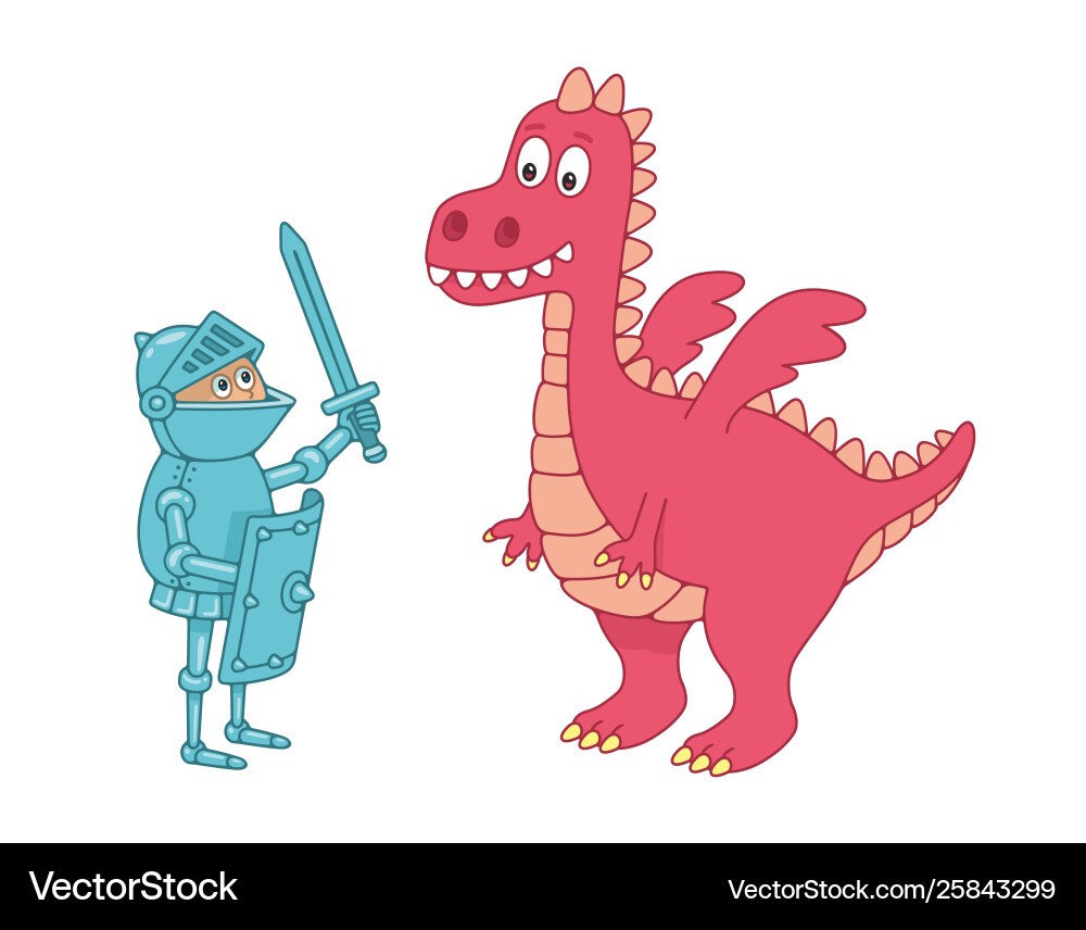 Knight and dragon Royalty Free Vector Image - VectorStock