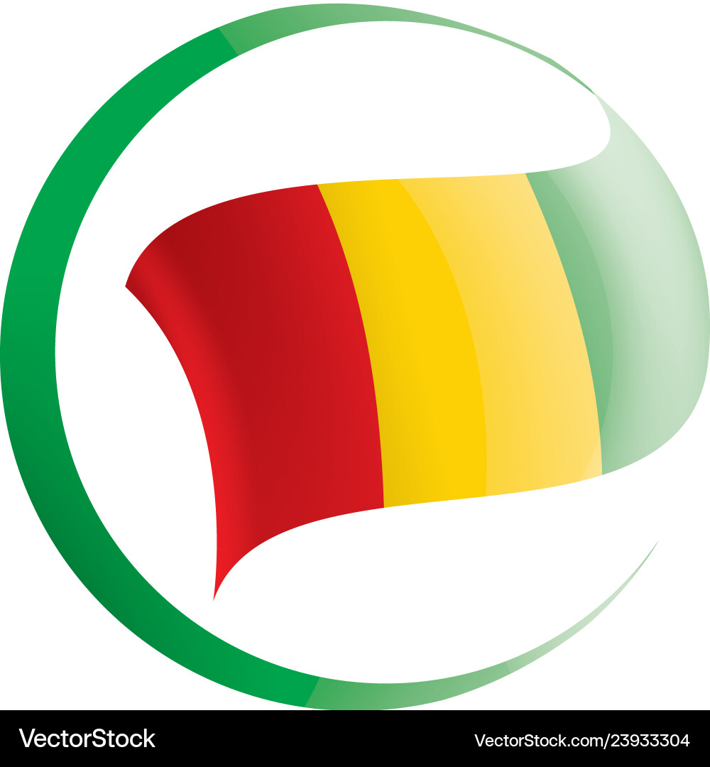 Guinea flag on a white Royalty Free Vector Image