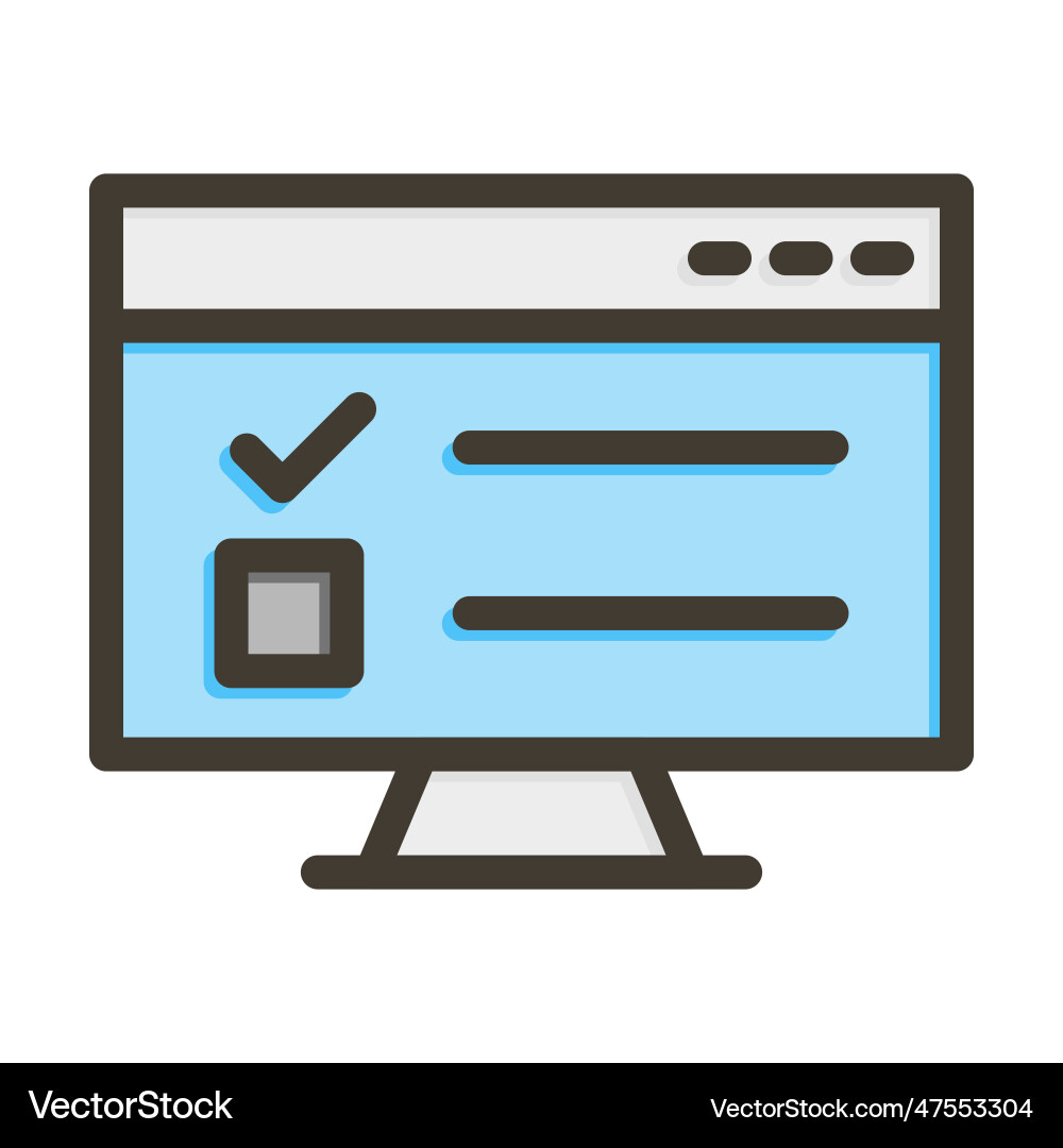 Online survey thick line filled colors Royalty Free Vector