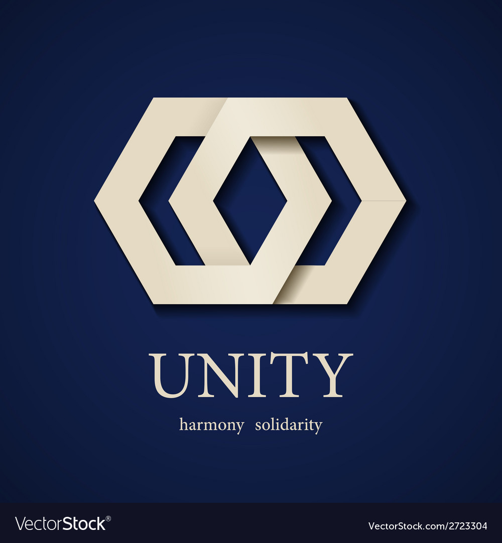 Unity paper icon design template Royalty Free Vector Image