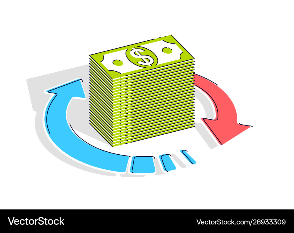 Money circulation return on investment currency Vector Image