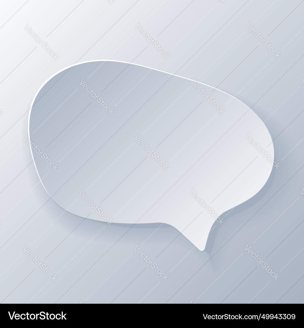 Papercut grey white speech bubbles Royalty Free Vector Image