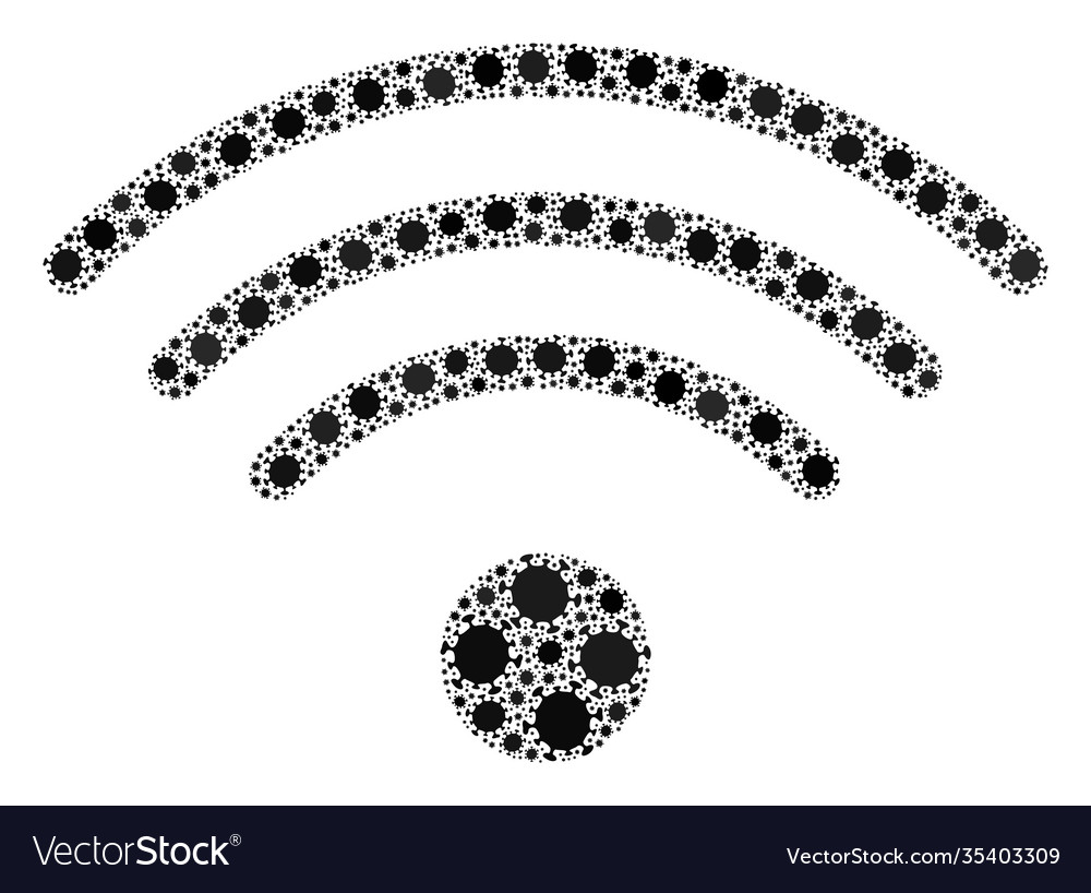 Wi-fi source coronavirus mosaic icon Royalty Free Vector Wi-fi source coronavirus mosaic icon Royalty Free Vector