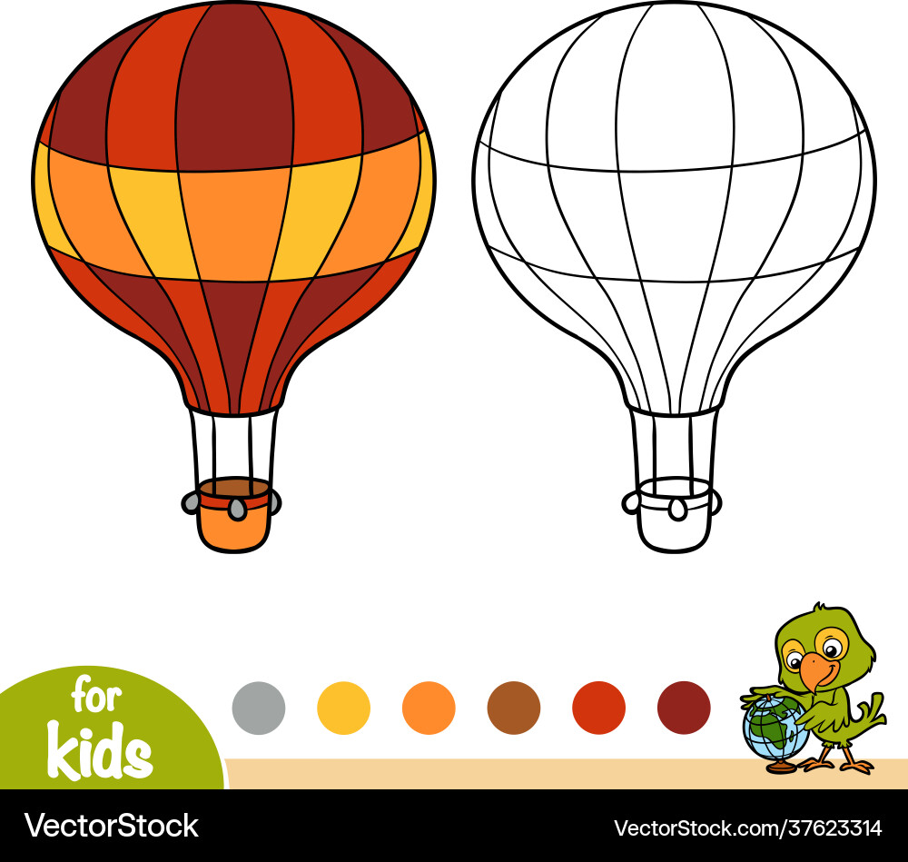 Coloring book balloon Royalty Free Vector Image