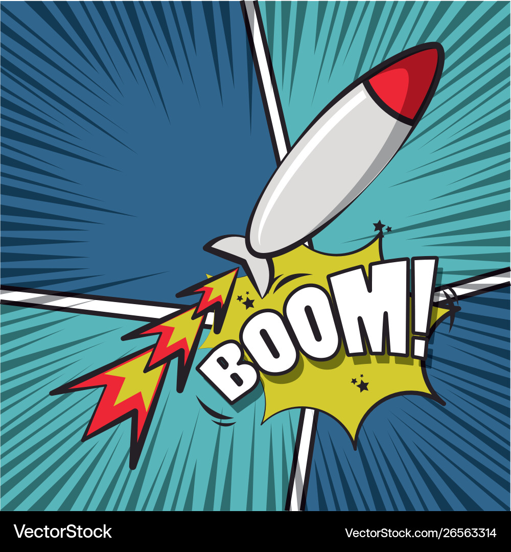 Comic book explosion pop art cartoon Royalty Free Vector