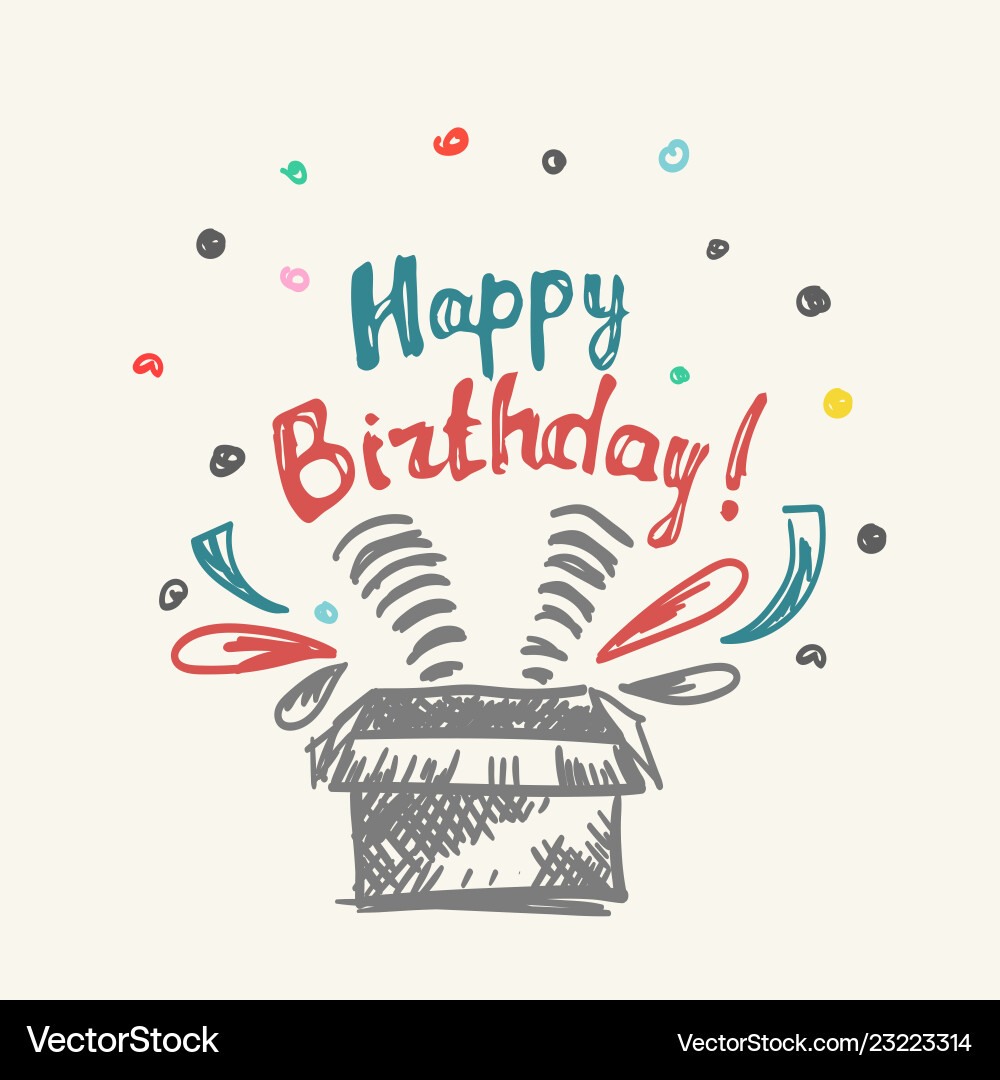 Happy birthday in the box Royalty Free Vector Image