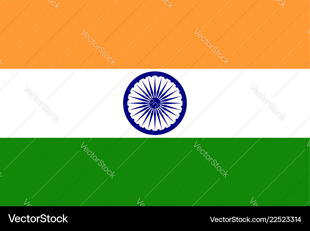 India flag official colors correct proportion Vector Image