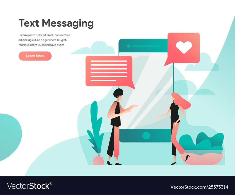 Text messaging concept modern flat design Vector Image