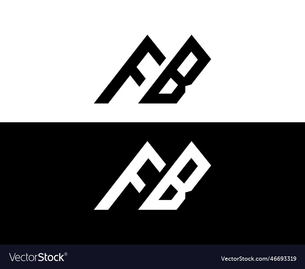 Abstract initial letter fb logo icon Royalty Free Vector