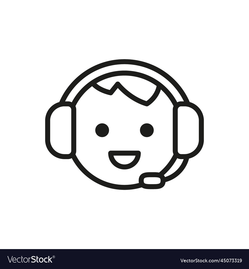Call center line art icon customer support Vector Image Call center line art icon customer support Vector Image