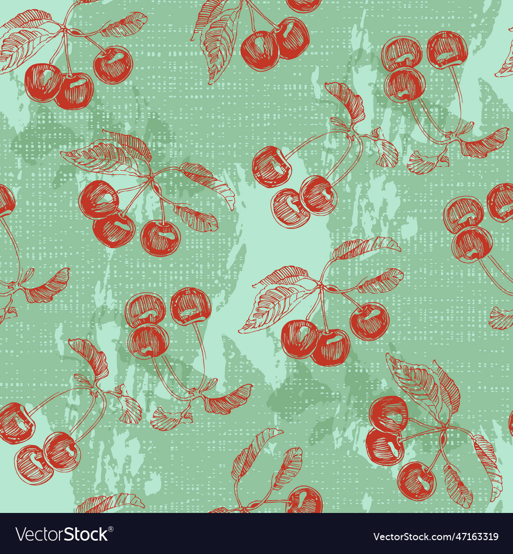 Cherry seamless pattern Royalty Free Vector Image