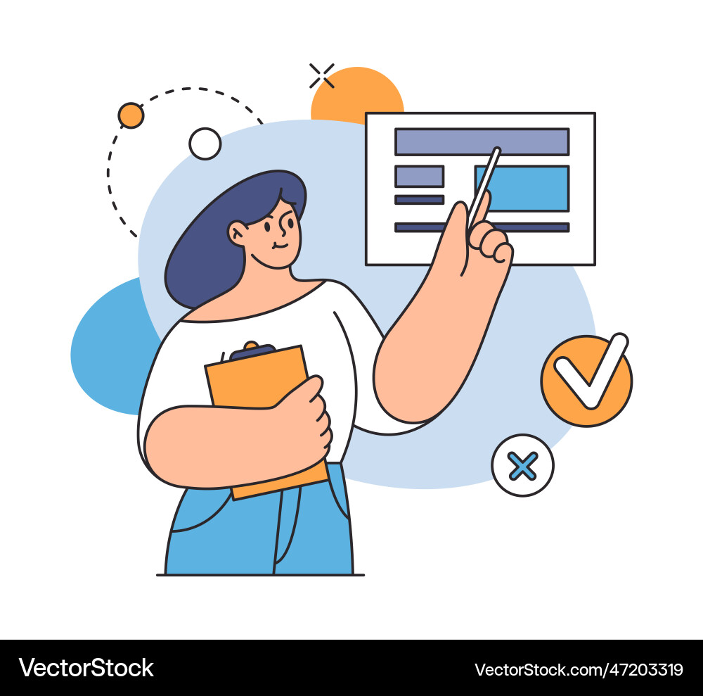 Internet user during online search of data info Vector Image